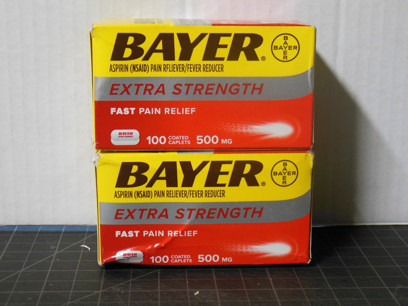 (2)Bayer extra strength Aspirin 500mg - 200 Coated Tablets 8/2024 | eBay