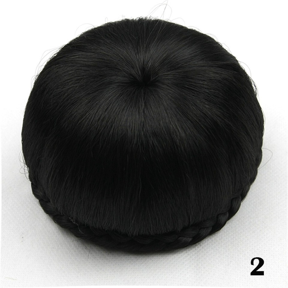 Braided Buns Chignon Donut Updo for Women Clip On Bun Synthetic Hair ...