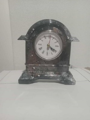 CLOCK POURED FROM RESIN MULTICOLORED BROWN/BLACK/WHITE | eBay