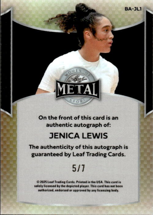 JENICA LEWIS AUTO 5/7 2025 LEAF METAL WOMEN OF SPORT ORANGE REFRACTOR ...