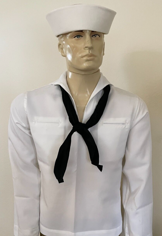 GENUINE US NAVY PRE-ROLLED BLACK SAILOR NECKERCHIEF | eBay