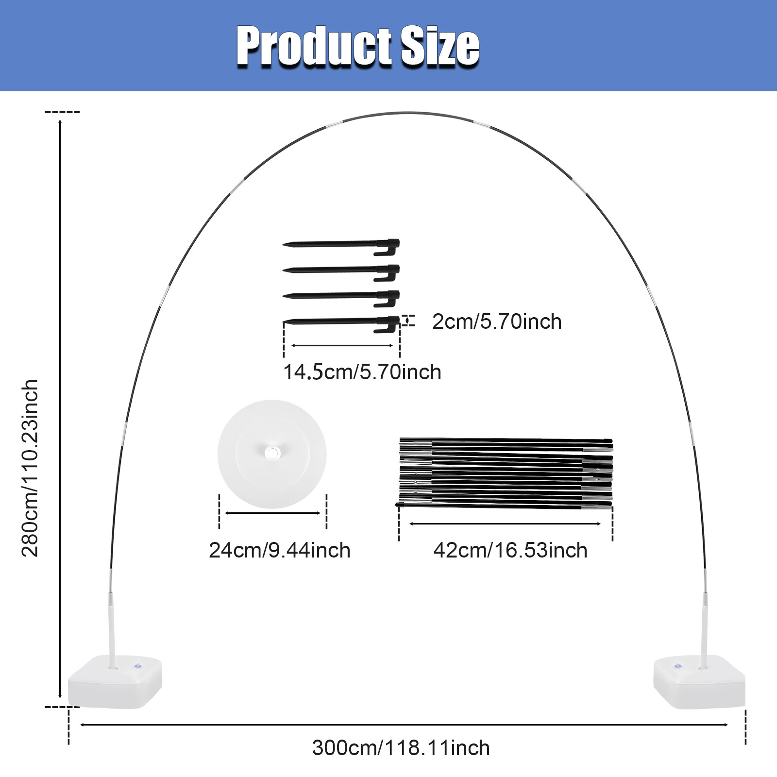Balloon Arch Kit 10 Ft Adjustable Balloon Arch Stand with Base Fibre ...