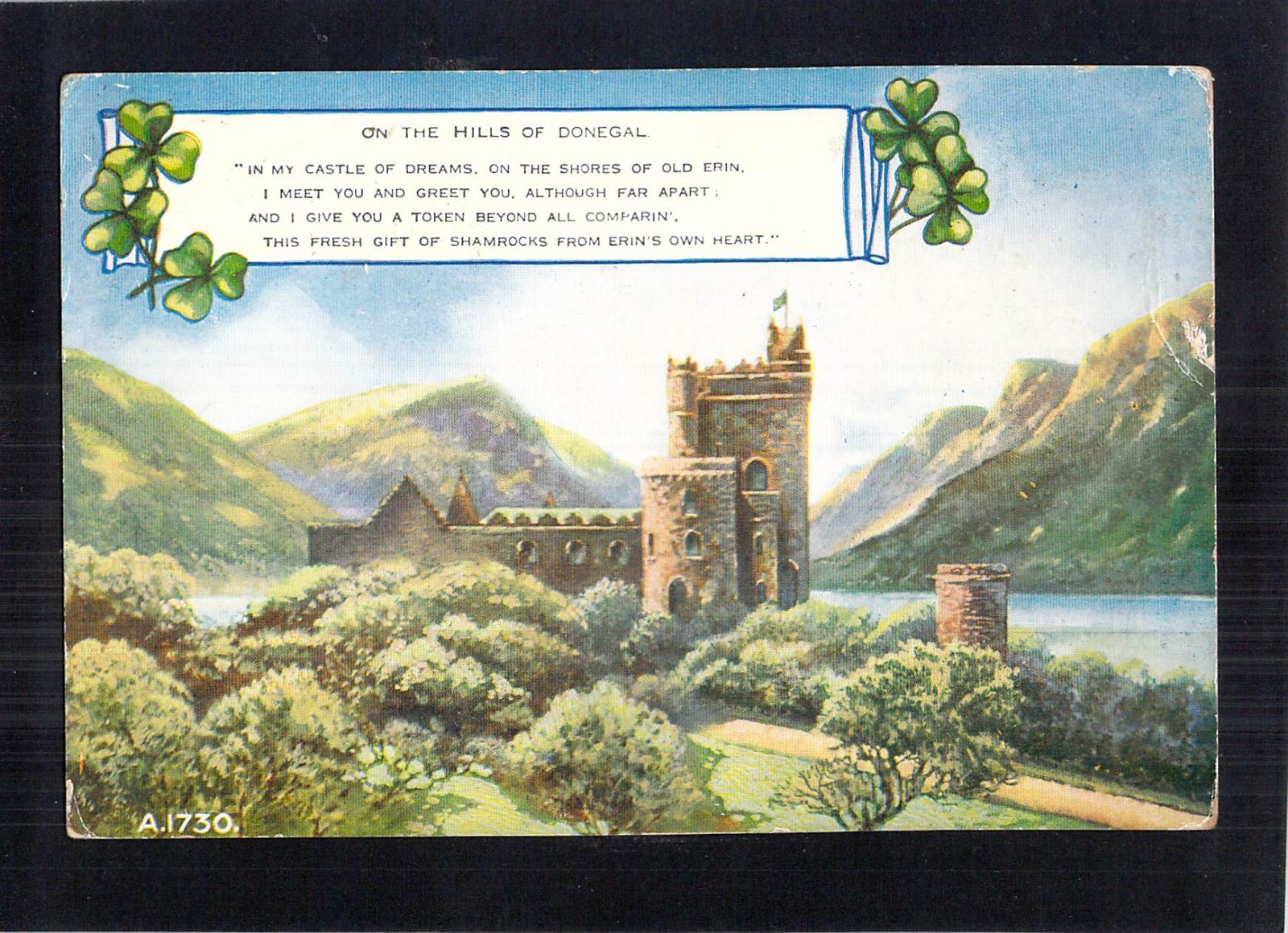 D1547 Ireland On the Hills of Donegal Verse Valentines vintage postcard ...