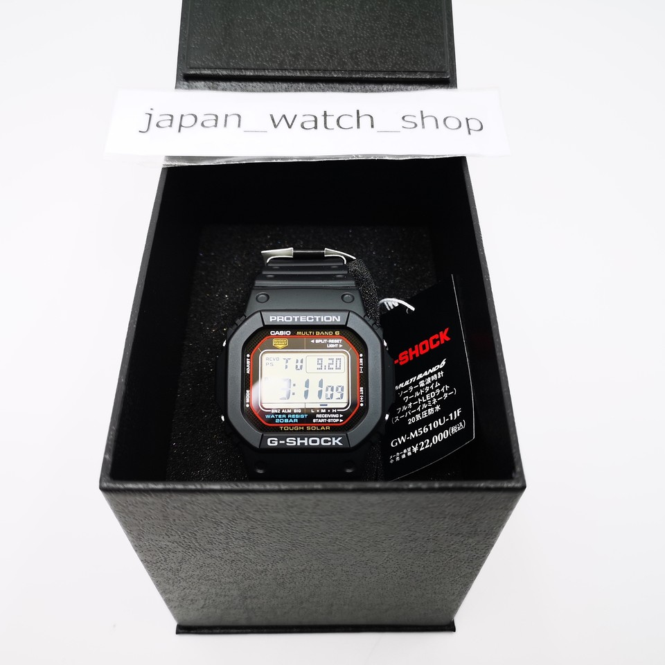 CASIO G-SHOCK GW-M5610U-1JF Black Red Waterproof Solar Men's Watch New ...