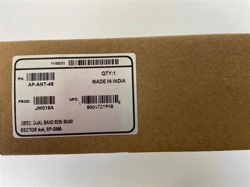 HPE Aruba JW019A AP-ANT-48 2.4/5G 8.5dBi 4x4 Panel | eBay