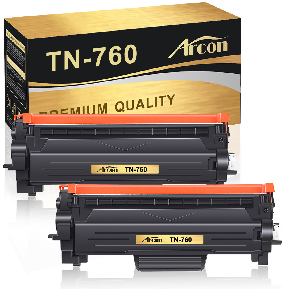 2pk TN760 Toner With CHIP Compatible with Brother HL L2310D MFC L2713DW ...