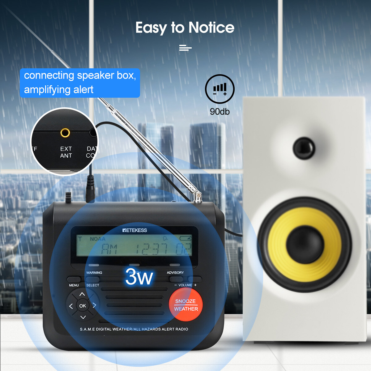 Retekess TR625 NOAA Emergency Weather Alert Radio with S.A.M.E ...