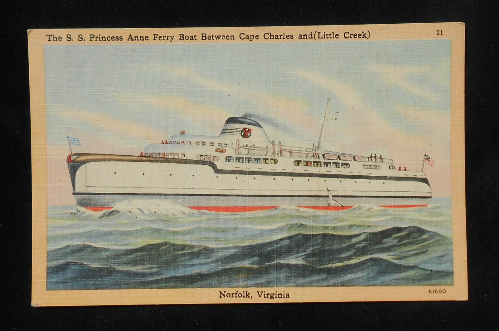 1940s S.S. Princess Anne Ferry between Cape Charles and Little Creek ...