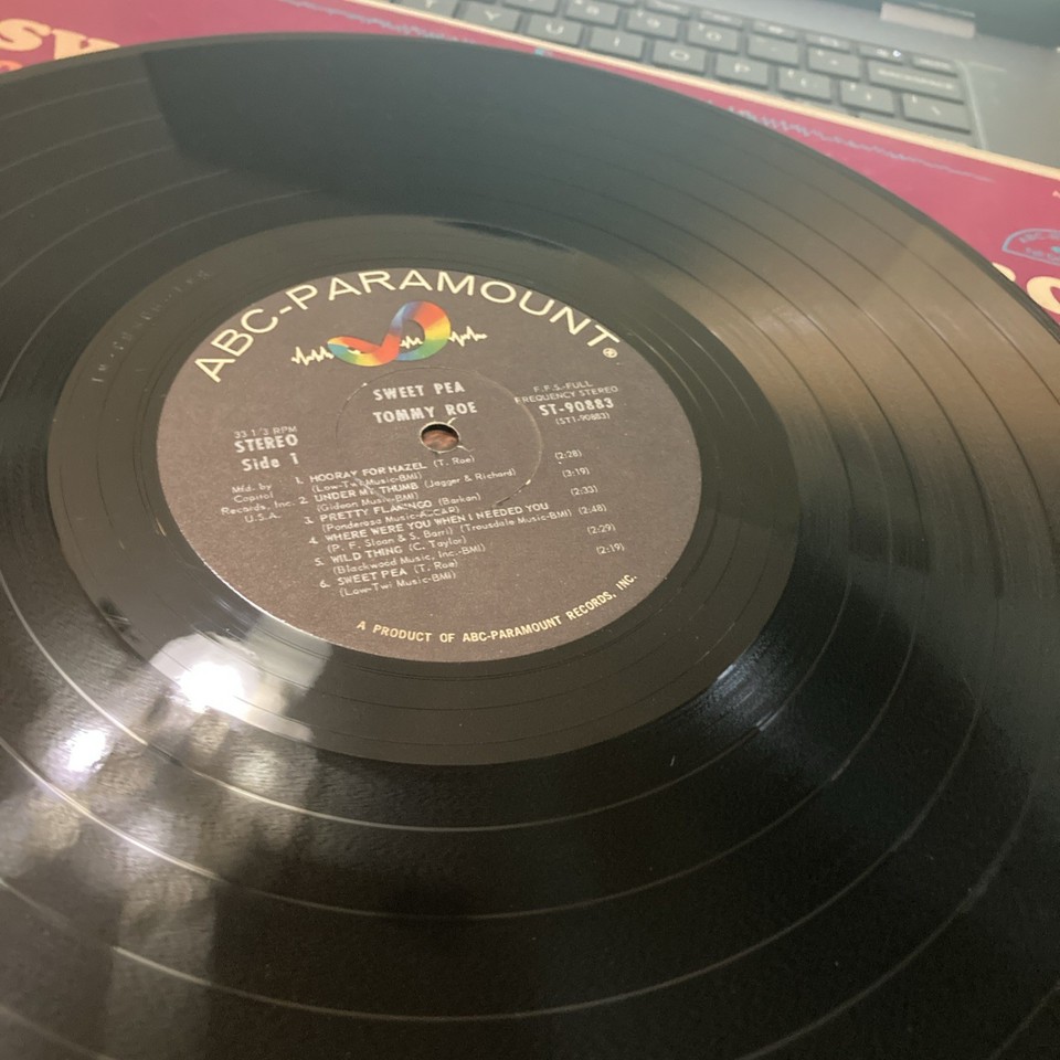 tommy roe sweet pea-stereo vinyl album fr.1966 on abc records vinyl ex ...