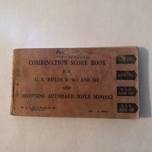 Combination Scorebook for U.S. Rifles | eBay