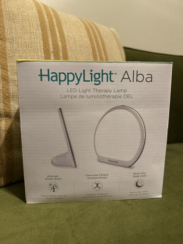 HappyLight Alba Round UV-Free LED Therapy Lamp 10,000 Lux White ...