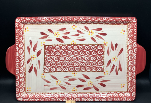 Temp-tations Presentable Ovenware Old World Handled Rectangular Tray ...