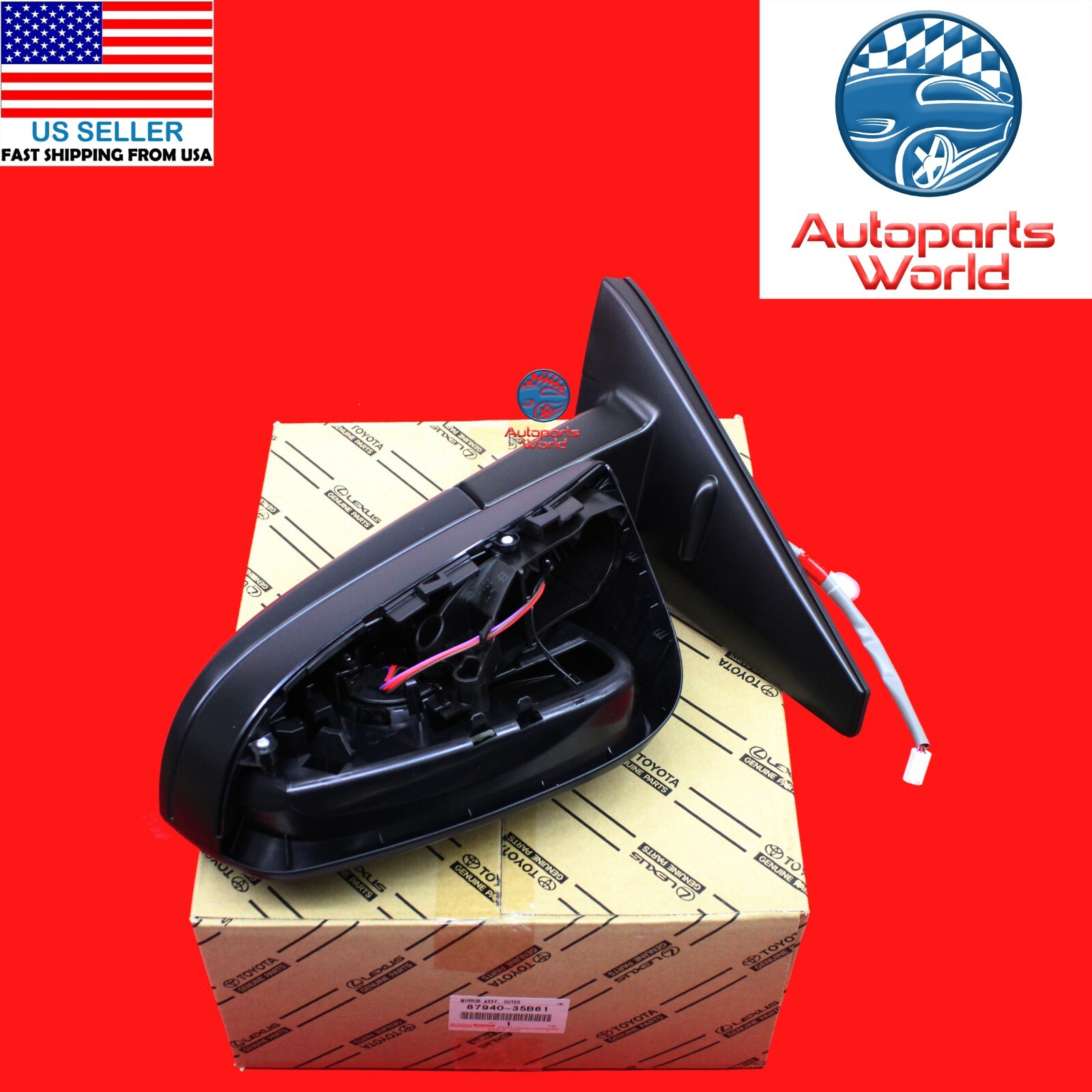 GENUINE TOYOTA 14-22 4RUNNER LEFT DRIVER DOOR MIRROR W/O SIGNAL LAMP ...