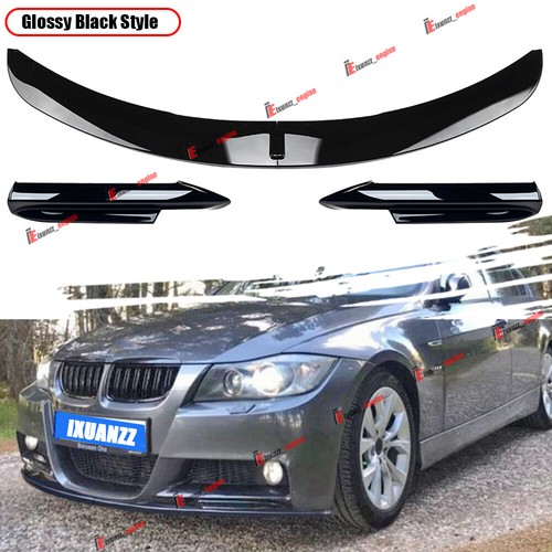 For BMW E90 E91 2005-2008 Pre-LCI Glossy Black Front Bumper Lip ...