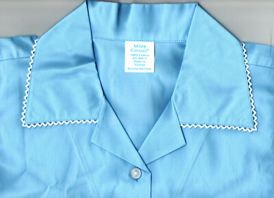 Women's Dickey Button Front Blue Lace Trimmed Collar One Size | eBay