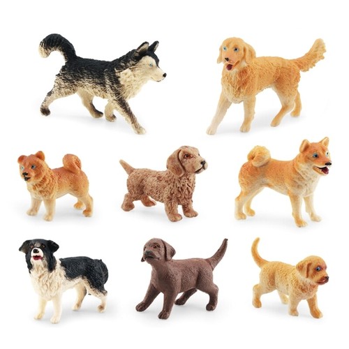 Mini Dog Figurines, 8PCS Realistic Puppy Figures Playset Dog Figures ...