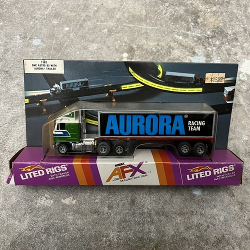 Aurora AFX Lited Rigs 1162 GMC Astro 95 Aurora Racing Trailer HO Slot ...