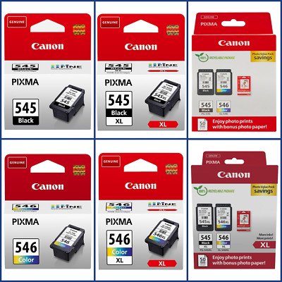 Original Canon PG545 / PG-545XL & CL546 / CL546-XL Ink Cartridges ...