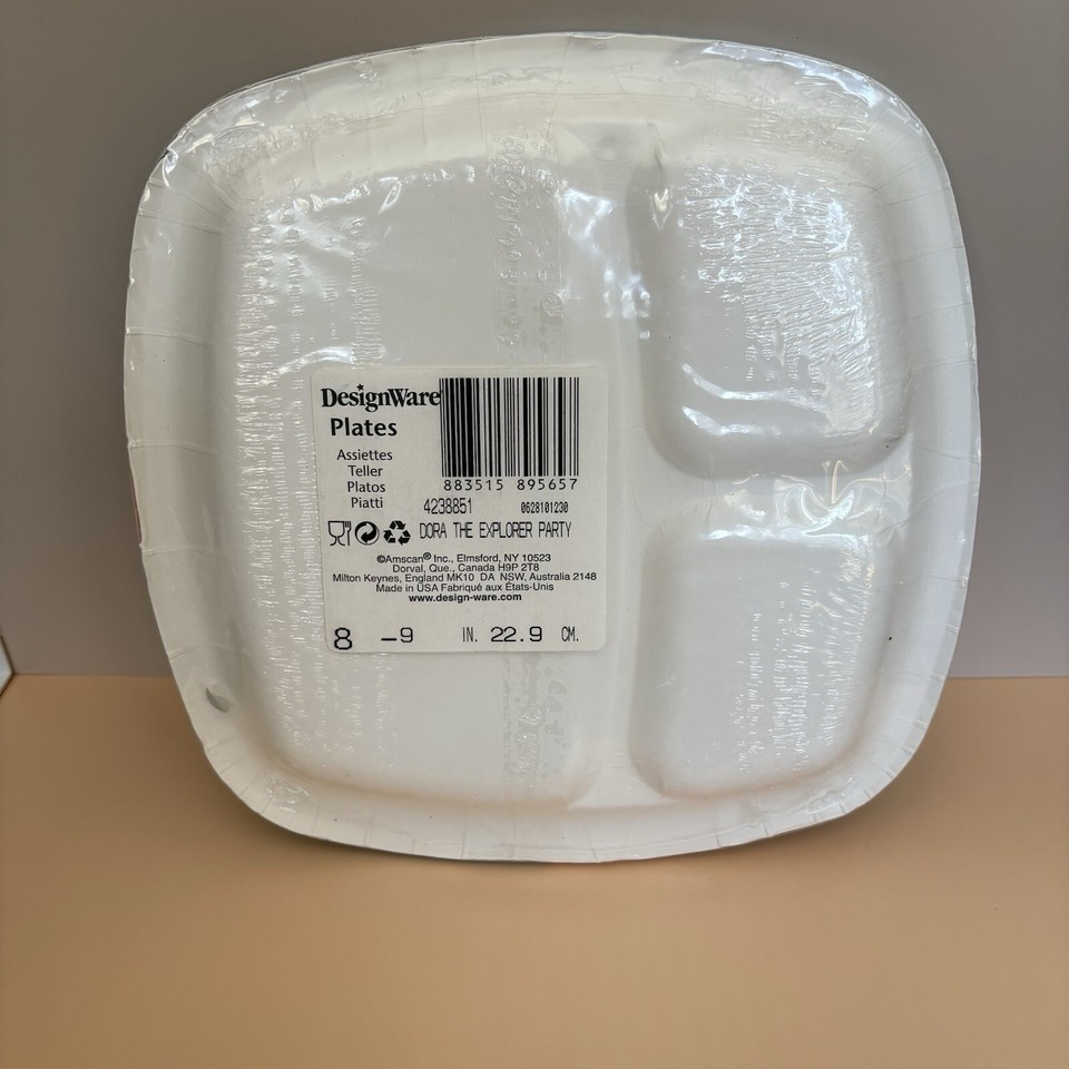 Vintage Dora the Explorer Sectioned Paper Plates 8 Count 9” Made In USA ...