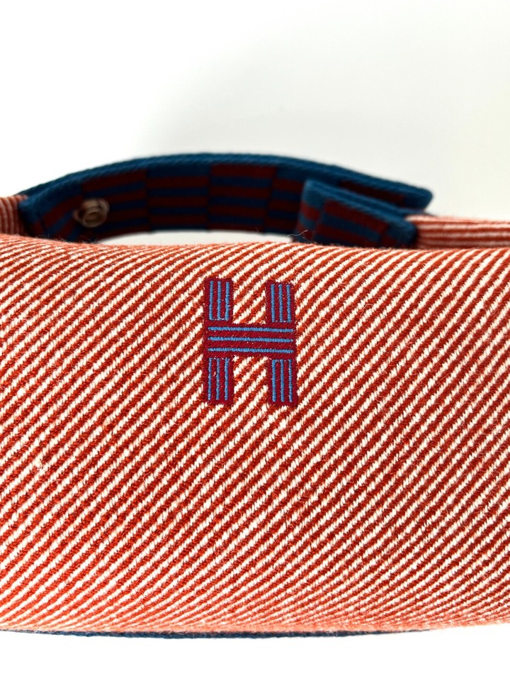 HERMES Bride-A-Brac H Natte Wool PM Tomette Red Blue Pouch Toiletry Bag ...