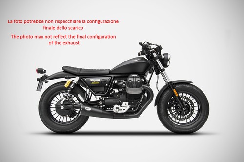 EXHAUST ZARD BIG VERSION STEEL BLACK + LOGO RACING MOTO GUZZI V9 16-19 ...