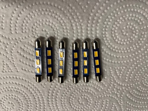 (6)WARM WHITE 43MM-6.3V-LED FESTOON LAMP/ MR73-MR71-MR67- McIntosh DIAL ...