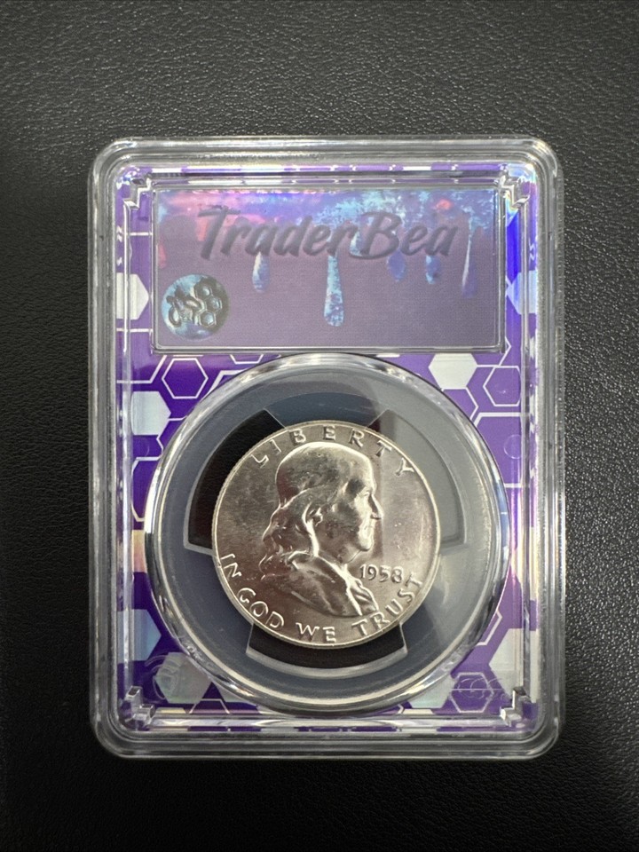 1958 PCGS MS64 Franklin Half Dollar Uncirculated Trader Bea Purple Core ...