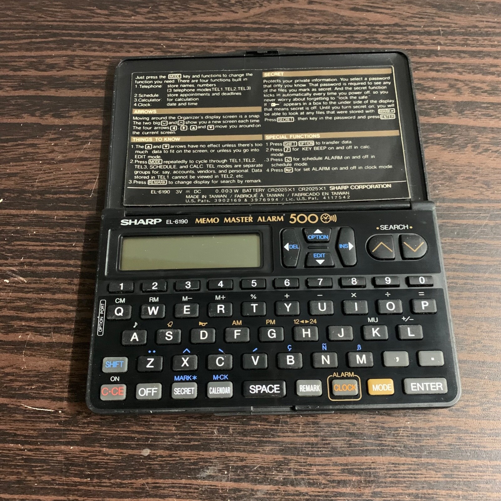 Sharp EL-6170 Memo Master 500 Electronic Handheld Pocketsize Organizer ...