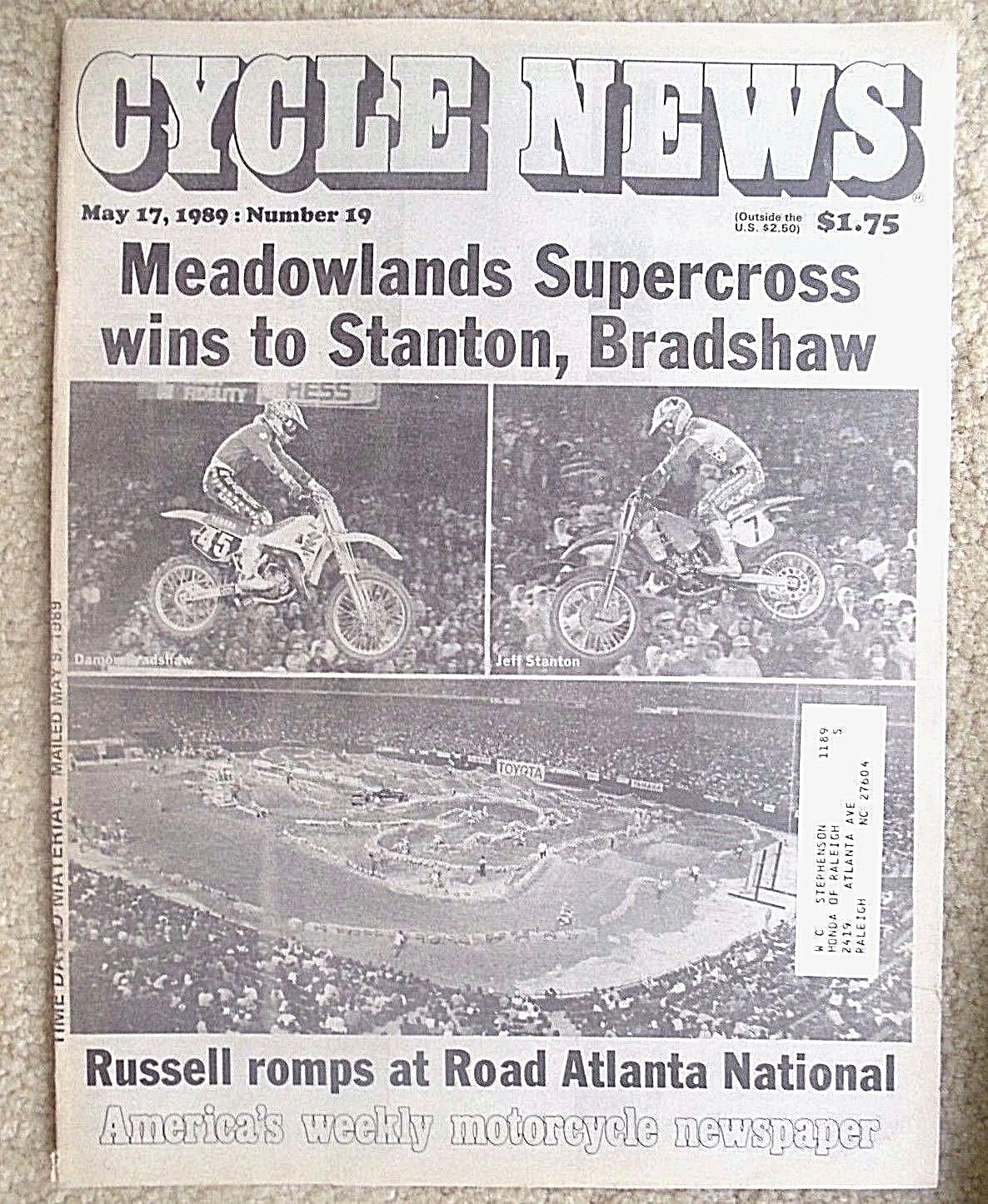 Cycle News May 17 1989 Scott Russell, Richard Oliver, Randy Renfrow ...