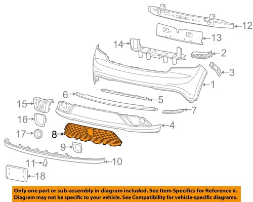 CHRYSLER OEM 18-20 Durango Front Bumper Bumper Components-Lower Grille ...