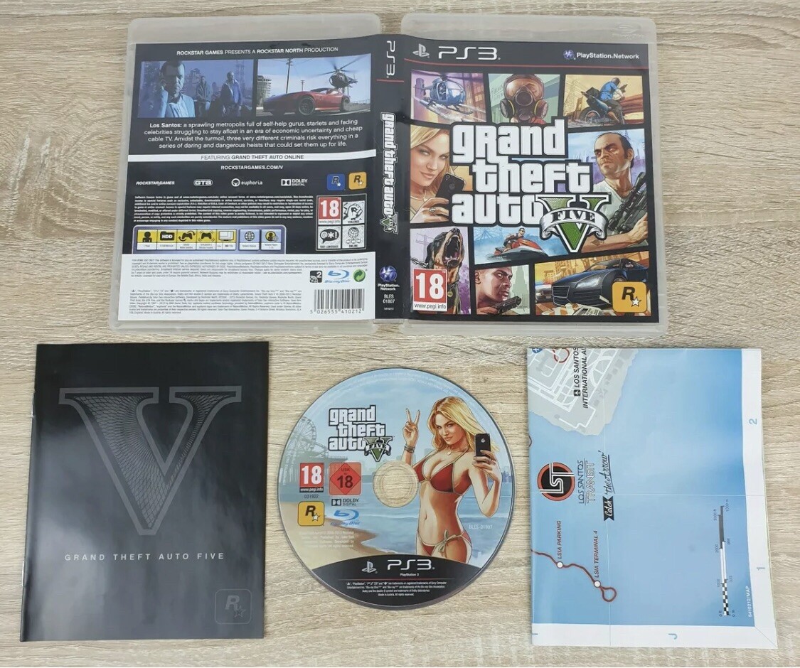 Grand Theft Auto V GTA 5 ~ PlayStation 3/PS3 ~ Complete w/Manual & Map ...