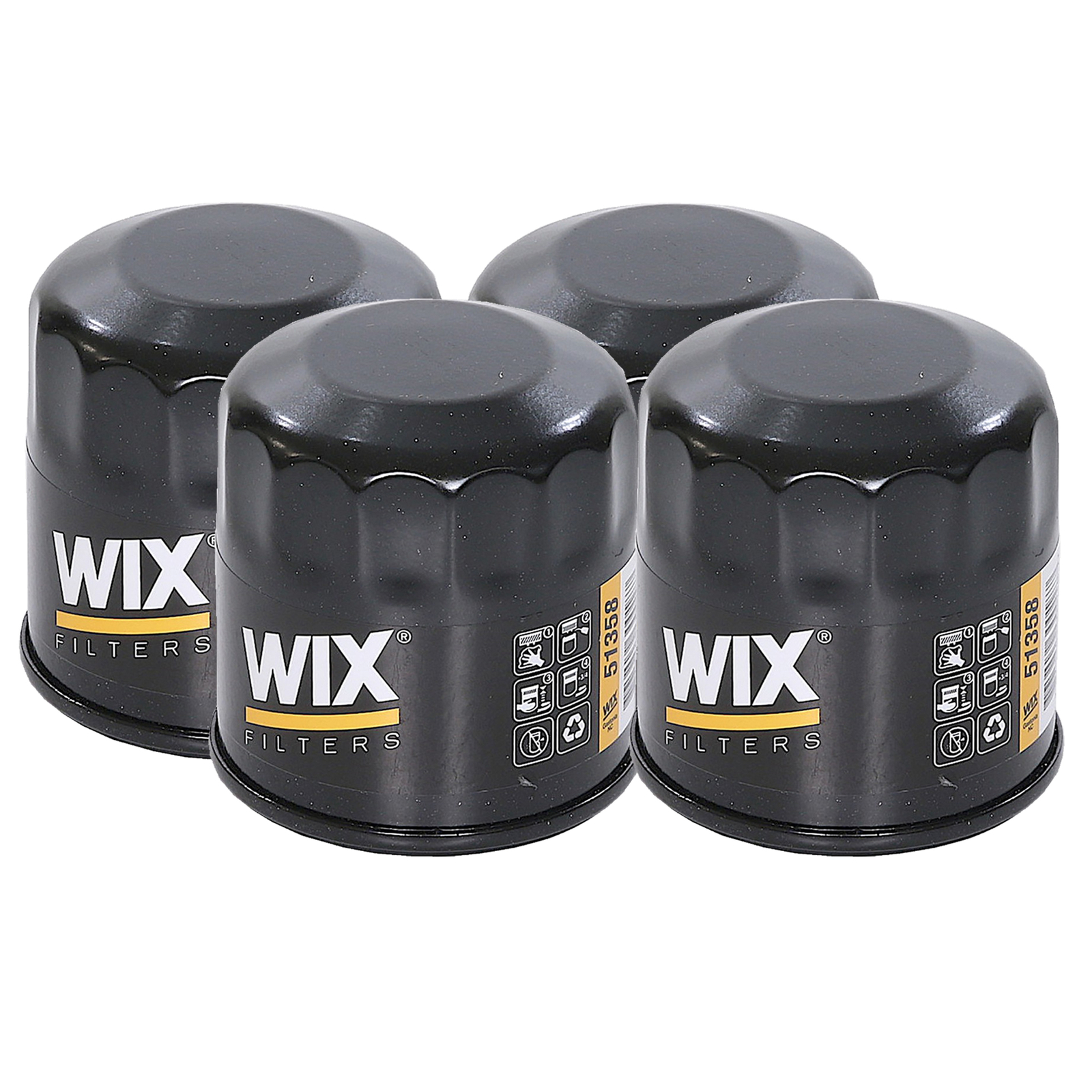 WIX Set of 4 Engine Oil Filters for Chevy Dodge Honda Infiniti Kia ...