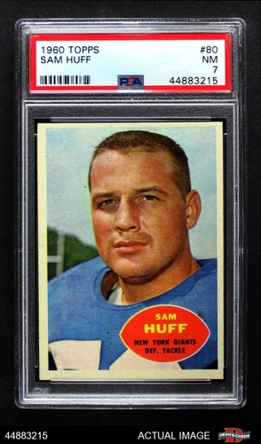 1960 Topps #80 Sam Huff Giants-FB HOF West Virginia PSA 7 - NM 17B 00 ...