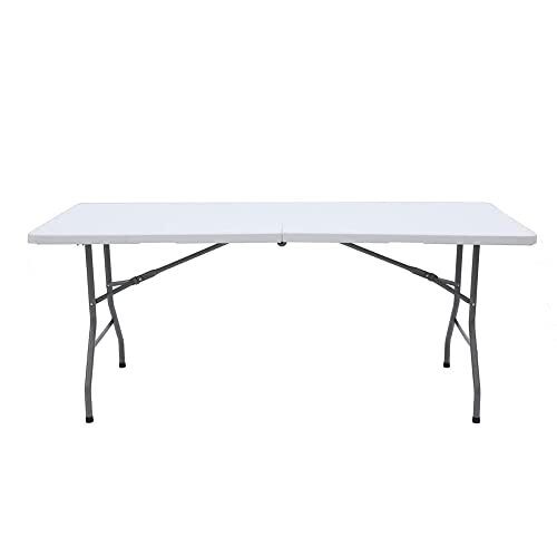 UP041 6 Foot Long Portable Plastic Folding Multipurpose Utility Picnic ...