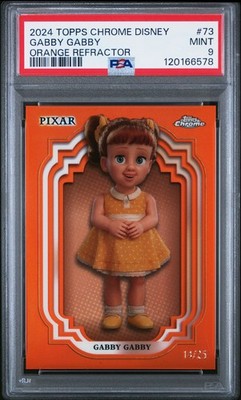 2024 TOPPS CHROME DISNEY ORANGE REFRACTOR #73 GABBY GABBY 14/25 PSA 9 ...