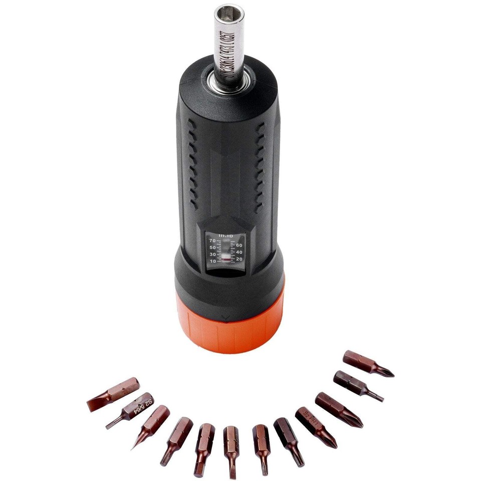 VEVOR Precision Torque Screwdriver Set 10-70 In-lb Adjustable Bit Kit ...