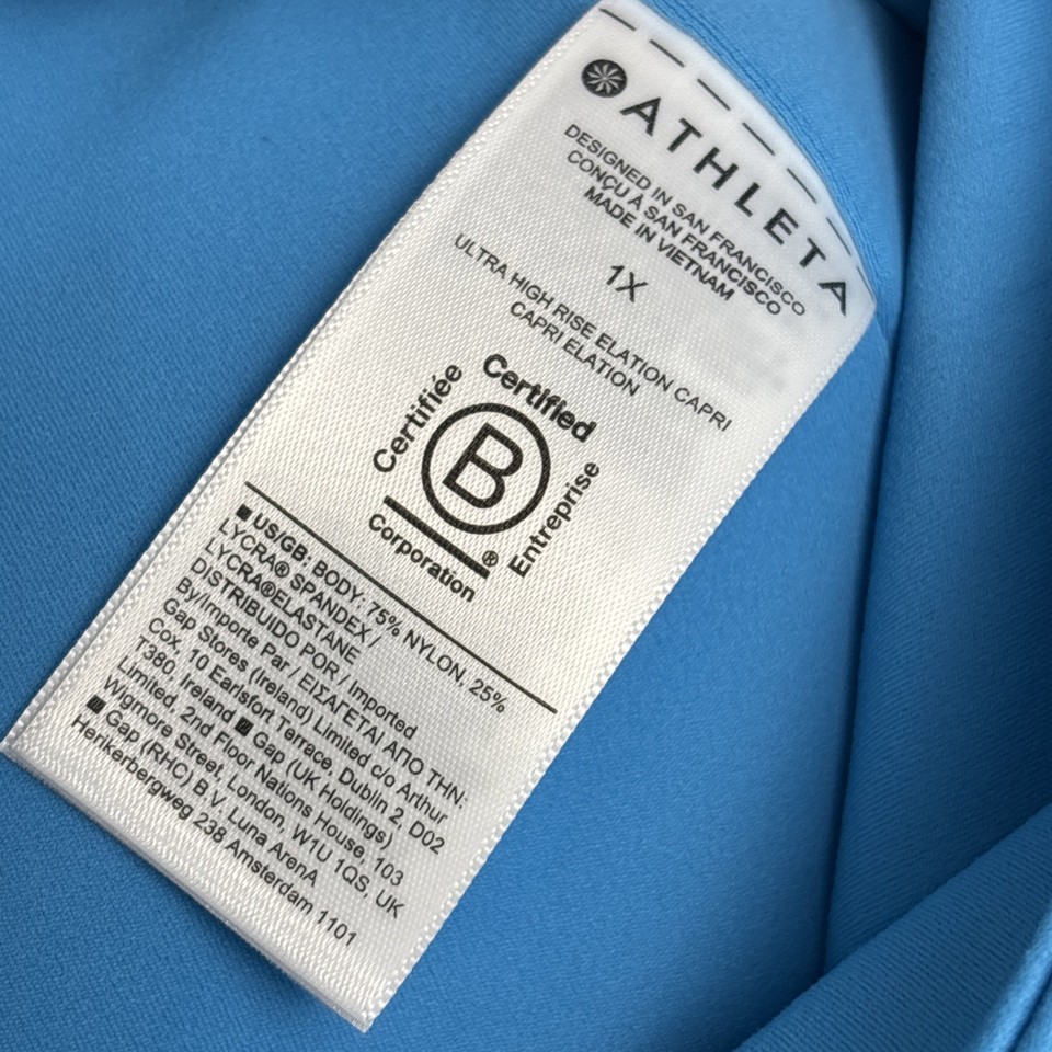 Athleta Women's 1X Elation Ultra High Rise Capri Legging Santorini Blue ...