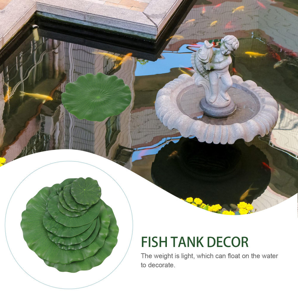 10 Pcs Foam Fish Tank Simulated Lotus Leaf Aquarium Leaves Succulents ...
