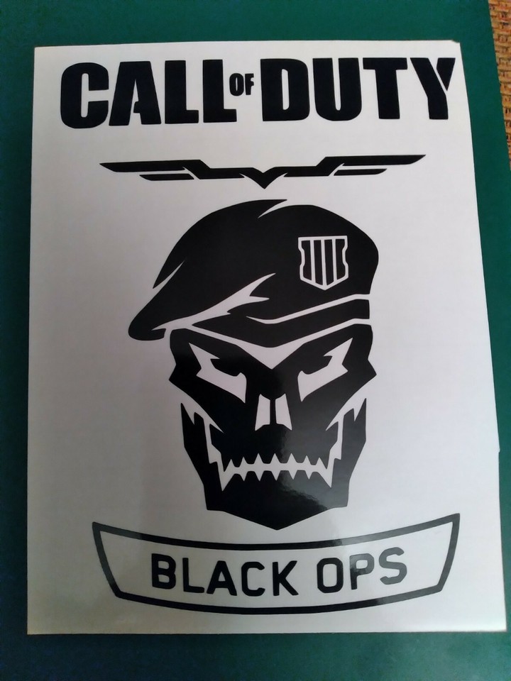 Call Of Duty Black Ops Vinyl Decal 5.5"x4" shiny black | eBay