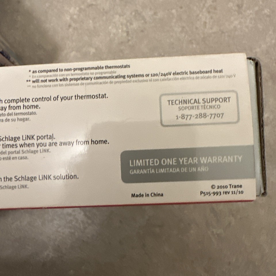 Trane Remote Energy Management Thermostat TZ45 (TZEMT400AB32MAA) Z-Wave ...