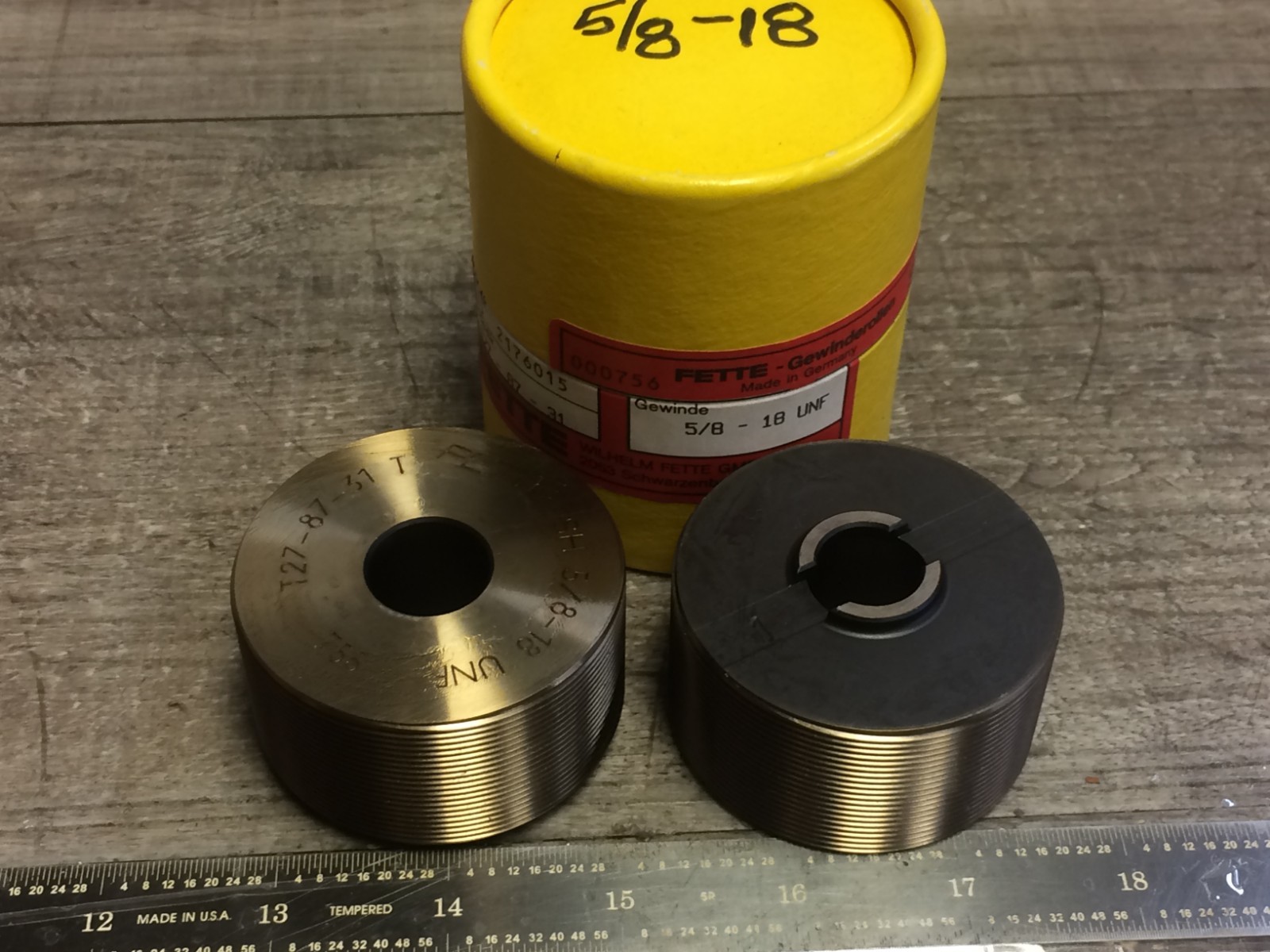 NEW SET OF FETTE THREAD ROLLING DIES 5/8 - 18 UNF | eBay