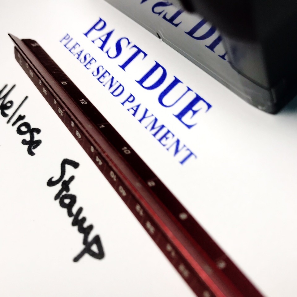 Past Due Please Send Payment Rubber Stamp Blue Ink Ideal 4913 | eBay