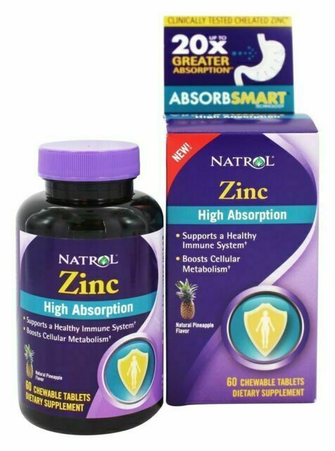 Natrol Zinc High Absorption Tablets, Natural Pineapple - 60 Count for ...