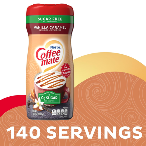 Vanilla Caramel, Sugar-Free Powdered Coffee Creamer, 10.2-Ounce Units ...