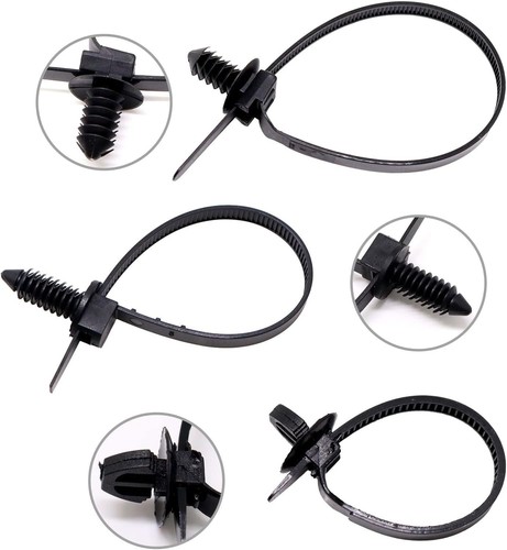 Push Mount Wire Ties, Snap in Zip Tie Automotive Clips Nylon 60 Pcs ...