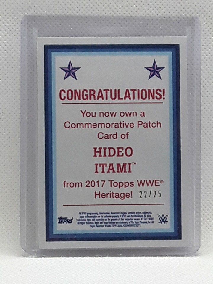 Hideo Itami 2015 Topps Undisputed WWE Wrestling - NXT PATCH (21/25) | eBay