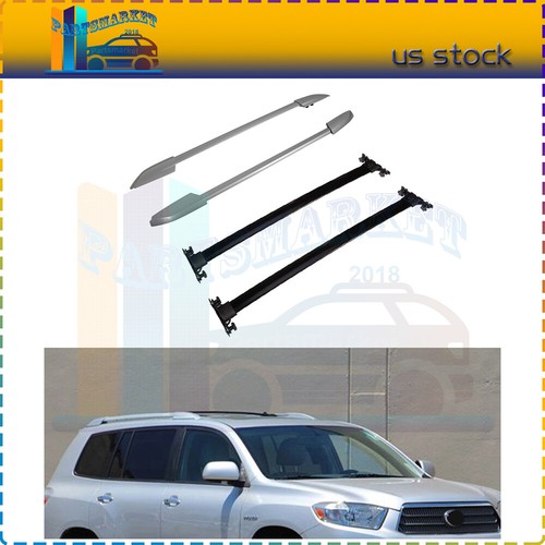 TOP Roof Rack Rail Cross Barss For 2008-2013 Toyota Highlander Aluminum ...