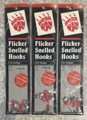3 Packs Bear Paw Flicker Spinner Snells Silver Blade Size 6 | eBay