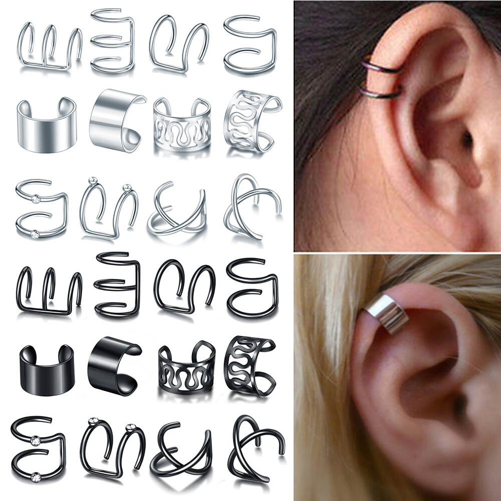 Unisex Cartilage Helix Ear Clip Multi Color Various Shapes Fashion Jewelry
