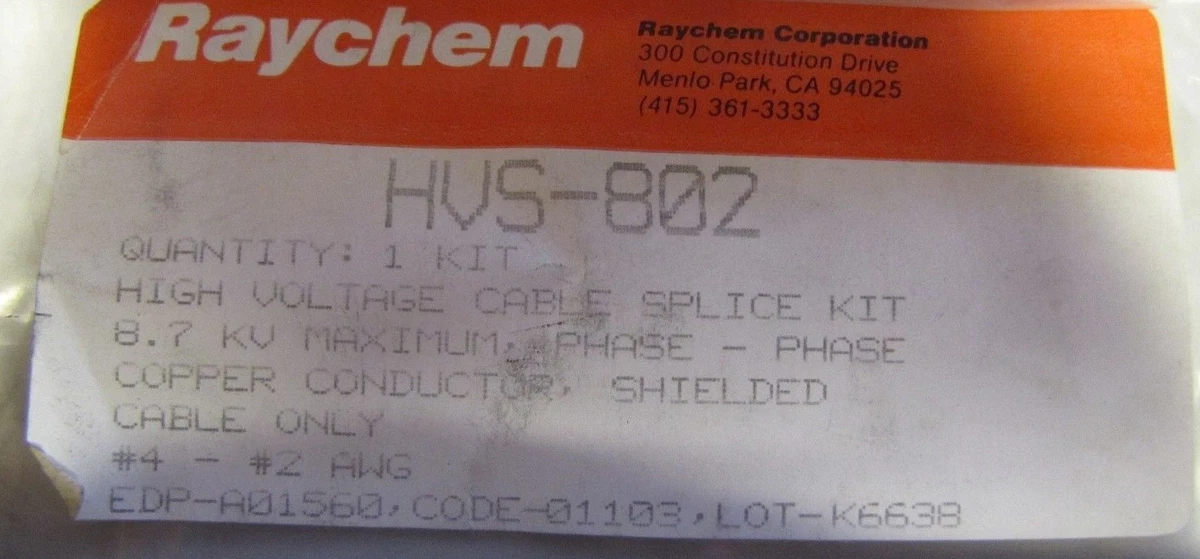 Raychem High Voltage Wye Splices